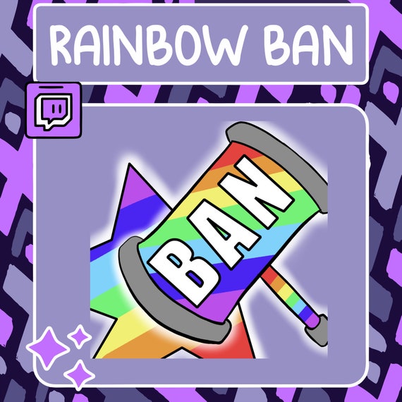 Rainbow Ban Hammer Emote Twitch Emote Youtube Emote | Etsy