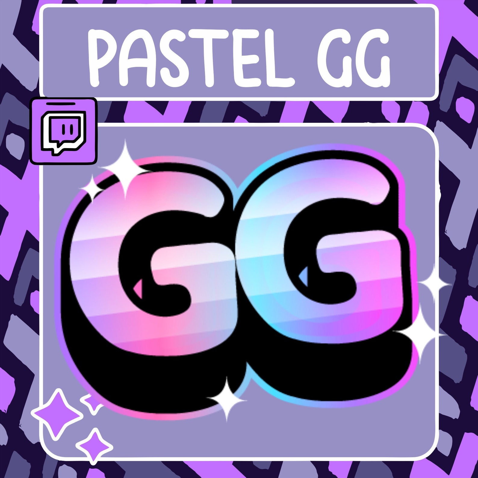 Pastel GG Text Emote Twitch Emote Youtube Emote Discord Emote Community ...