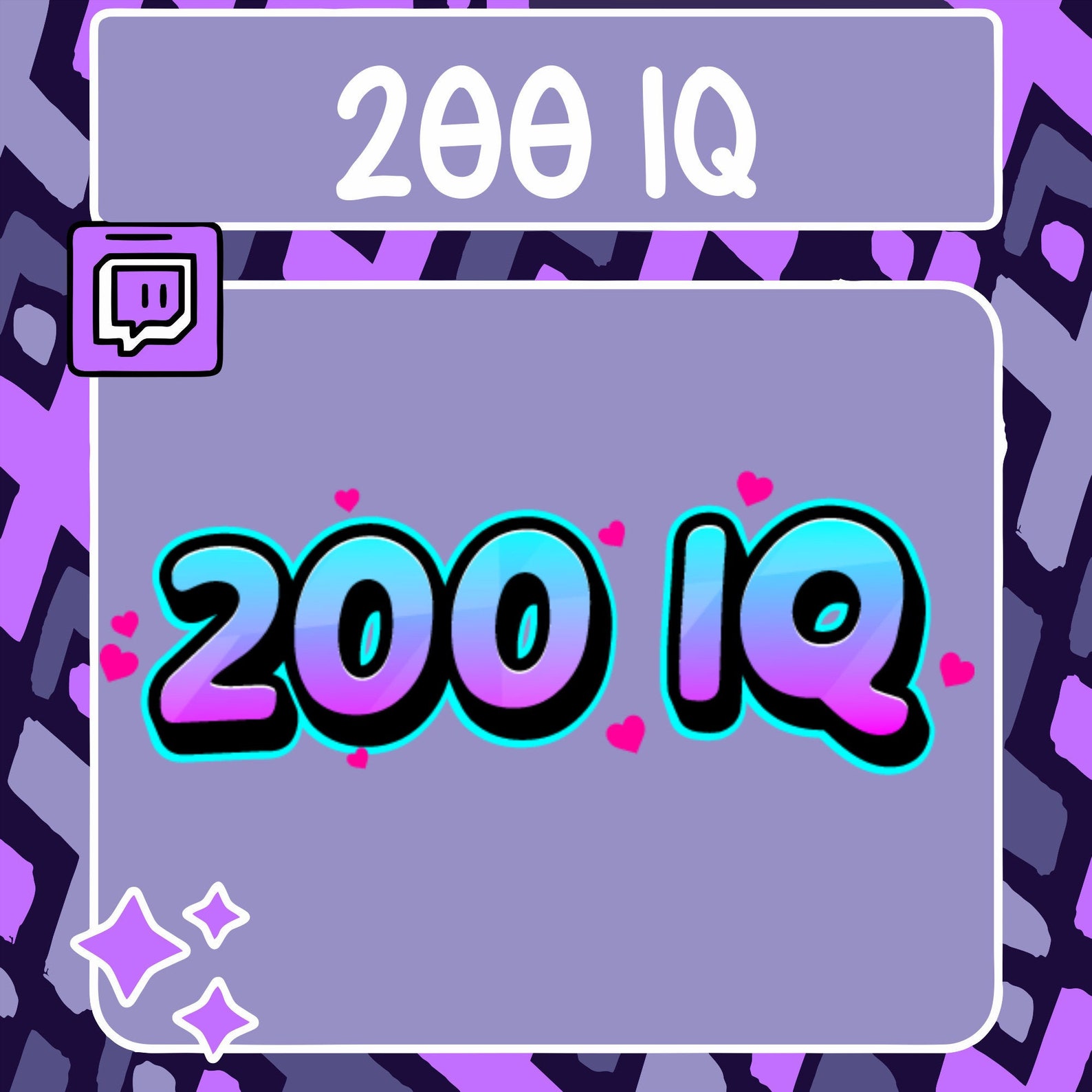 200 IQ Text Emote | Twitch Emote | Youtube Emote | Discord Emote ...