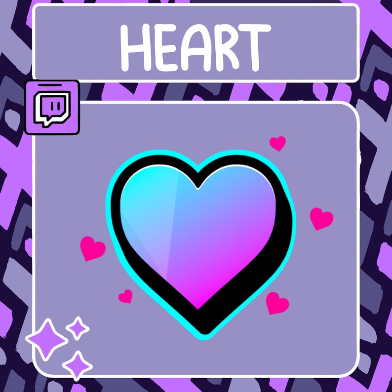 Gradient Heart Emote Twitch Emote Youtube Emote Discord - Etsy