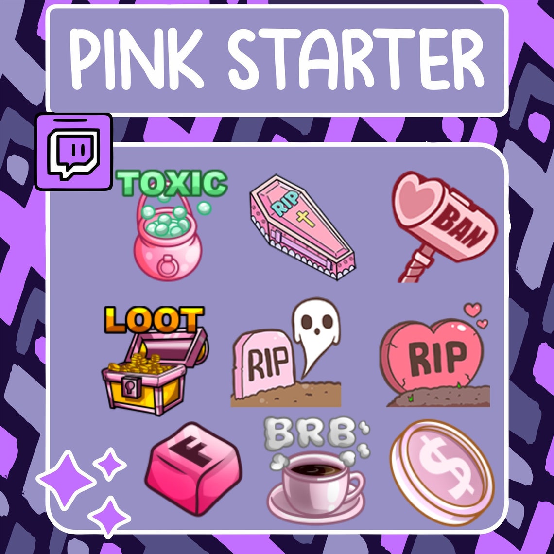 Pink Pastel Starter Emote Pack Twitch Emote Youtube Emote - Etsy