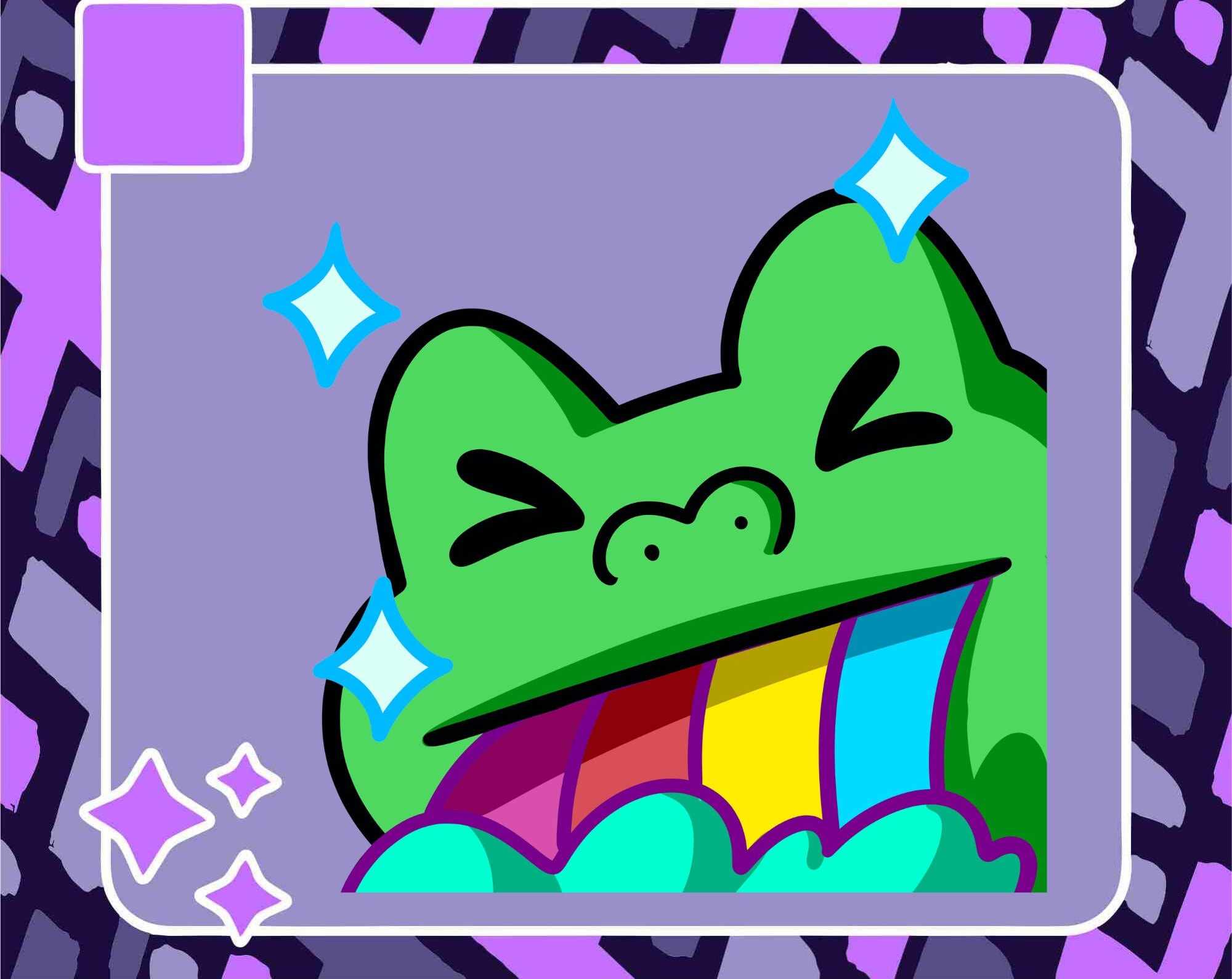 Rainbow Puke Frog Emote | Twitch Emote | Youtube Emote | Discord Emote ...