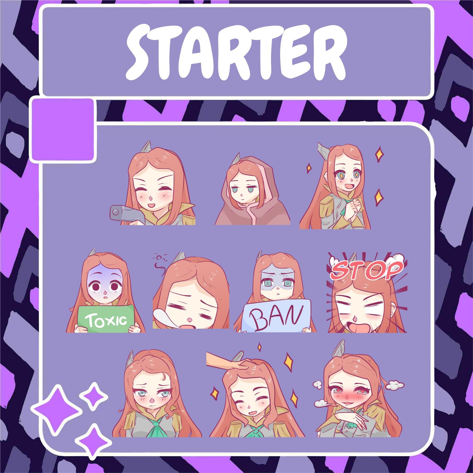 Anime Girl Emote Set | Twitch Emote | Youtube Emote | Discord Emote ...