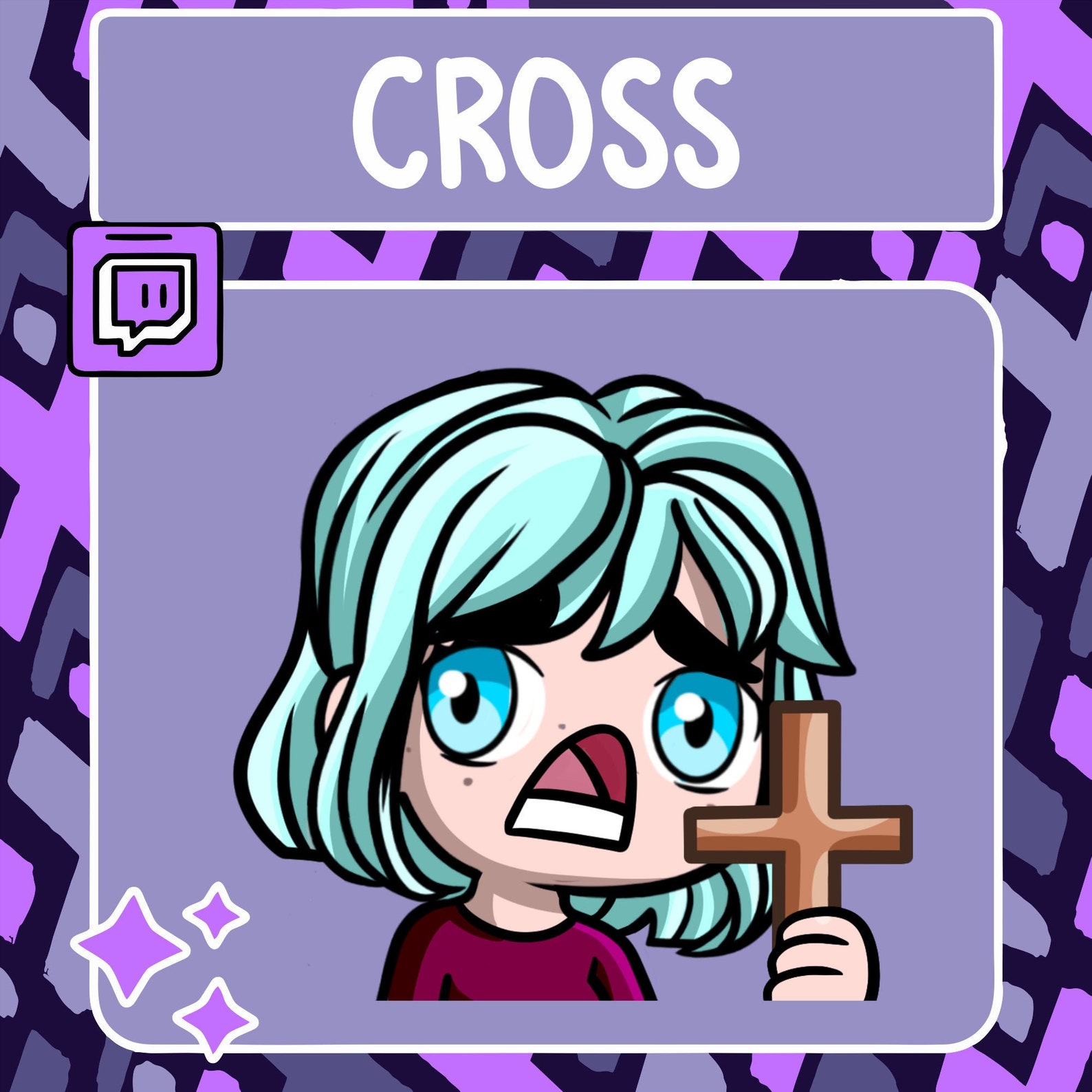 Chibi Cross Emote Twitch Emote Youtube Emote Discord - Etsy