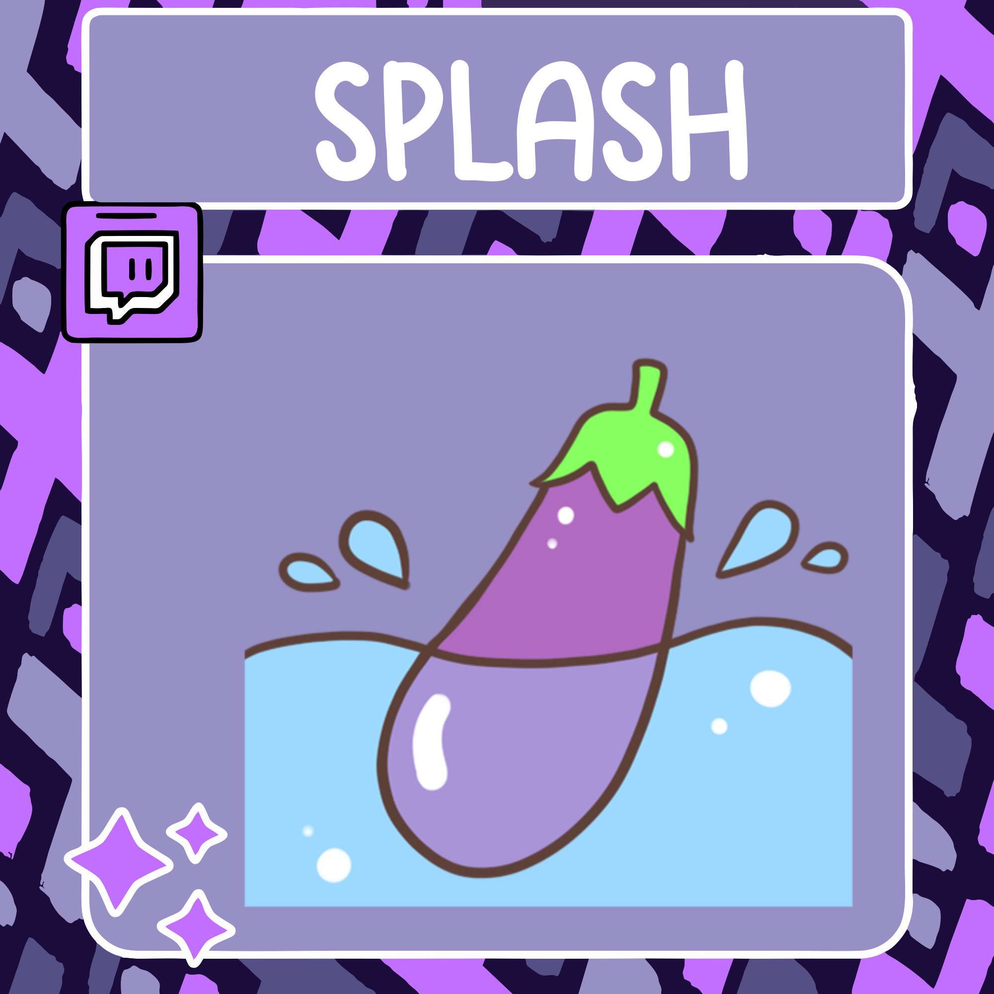 Eggplant Splash Emote Twitch Emote Youtube Emote Discord Emote ...