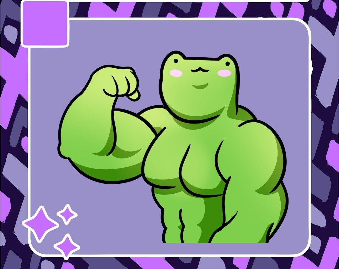 Buff Frog Emote | Twitch Emote | Youtube Emote | Discord Emote ...