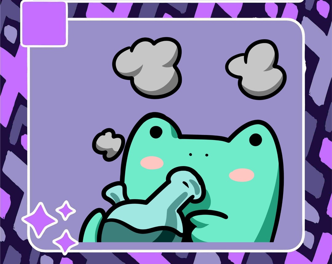 Toke Frog Smoking Emote | Twitch Emote | Youtube Emote | Discord Emote ...