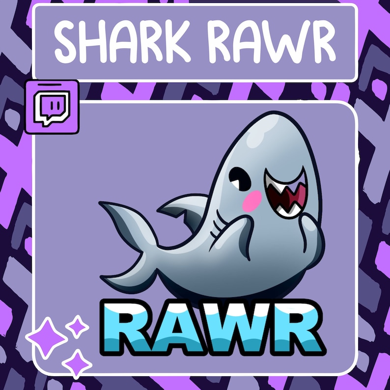 Kawaii Shark Rawr Emote | Twitch Emote | Youtube Emote | Discord Emote ...