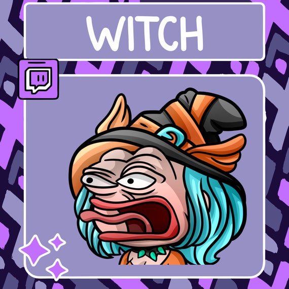 Yelling Witch Emote Twitch Emote Youtube Emote Discord | Etsy