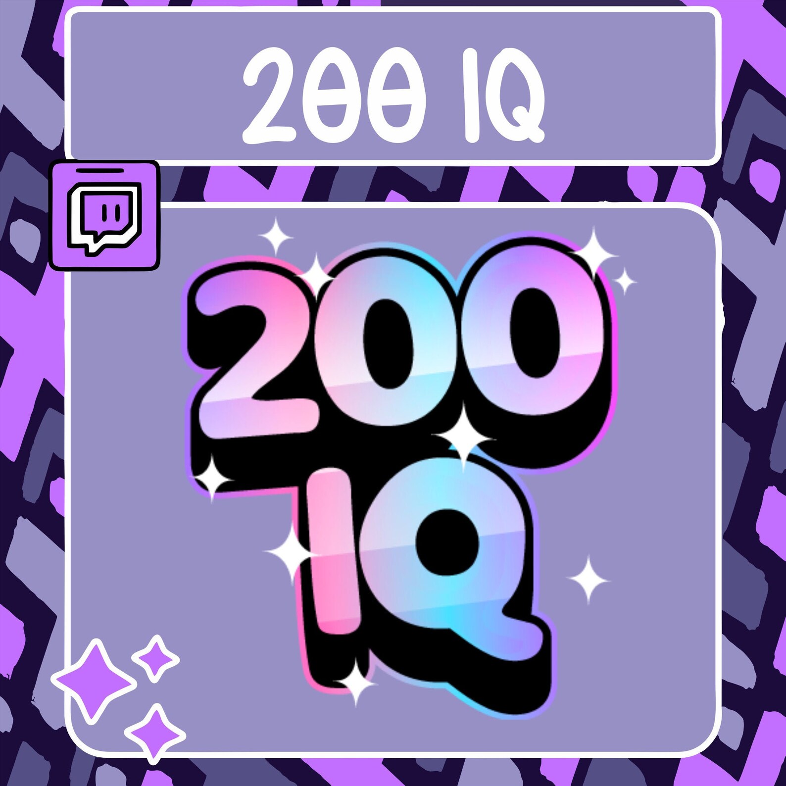 200 IQ Text Emote Twitch Emote Youtube Emote Discord Emote Community ...