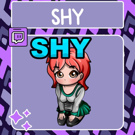 Shy Girl Emote Emote Twitch Emote Youtube Emote Discord | Etsy