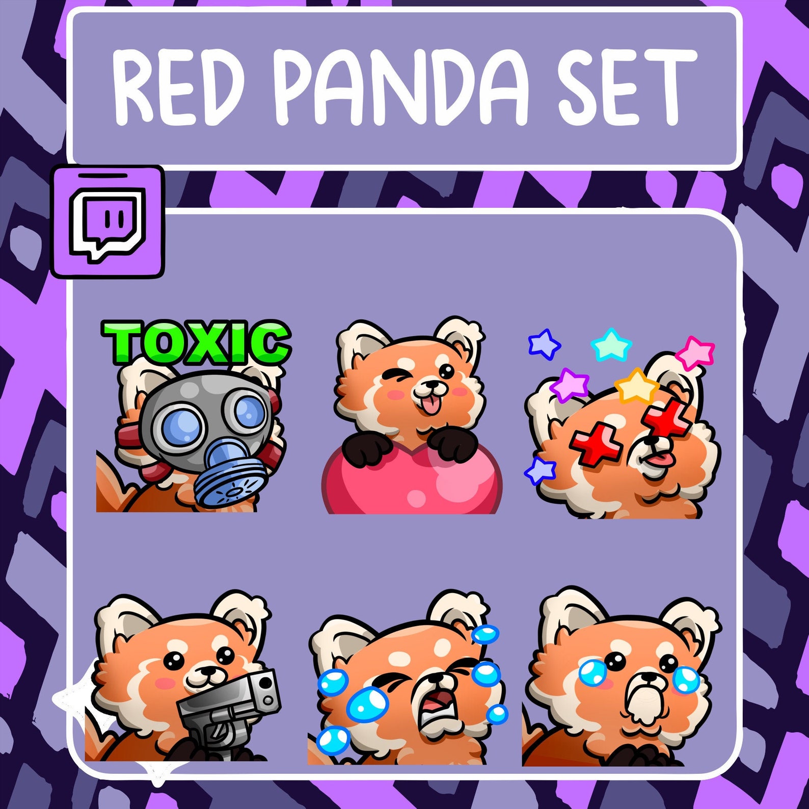 Red Panda Emote Set Twitch Emote Youtube Emote Discord | Etsy