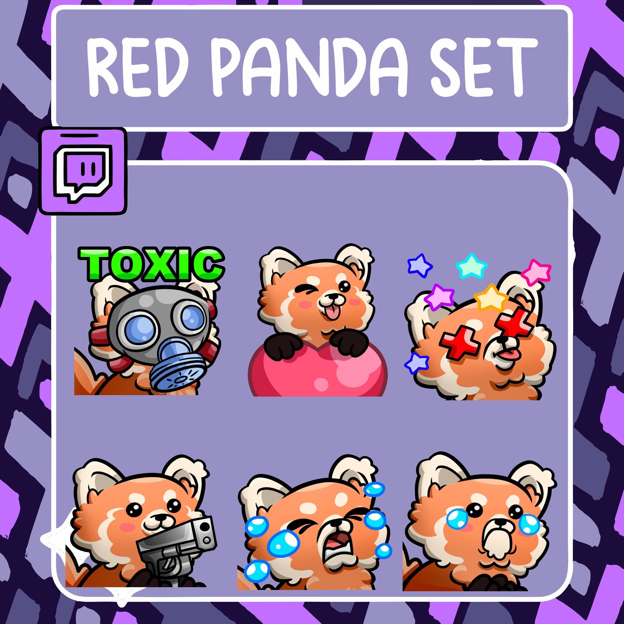 Red Panda Emote Set | Twitch Emote | Youtube Emote | Discord Emote ...
