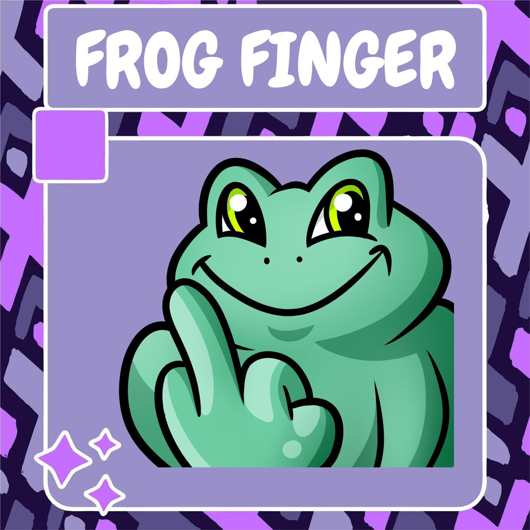 Frog Flip the Bird Emote Twitch Emote Youtube Emote Discord Emote ...