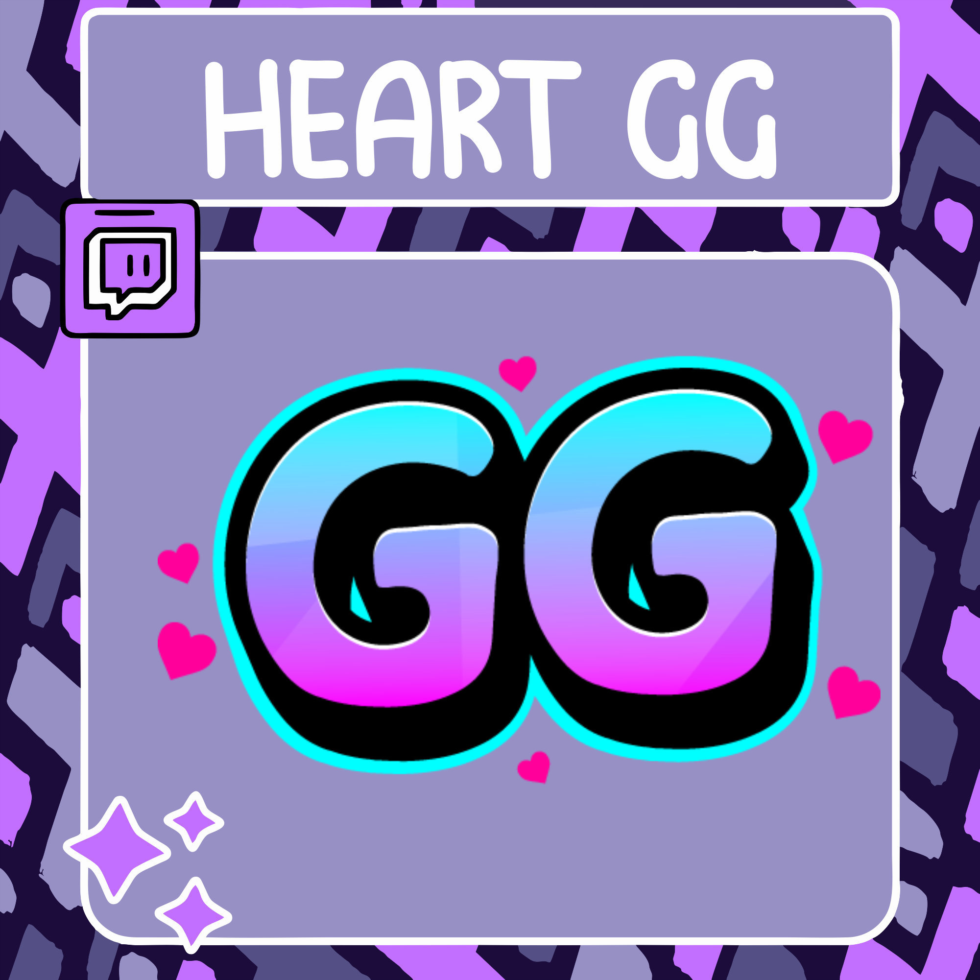 Hearts GG Text Emote Twitch Emote Youtube Emote Discord Emote Community ...