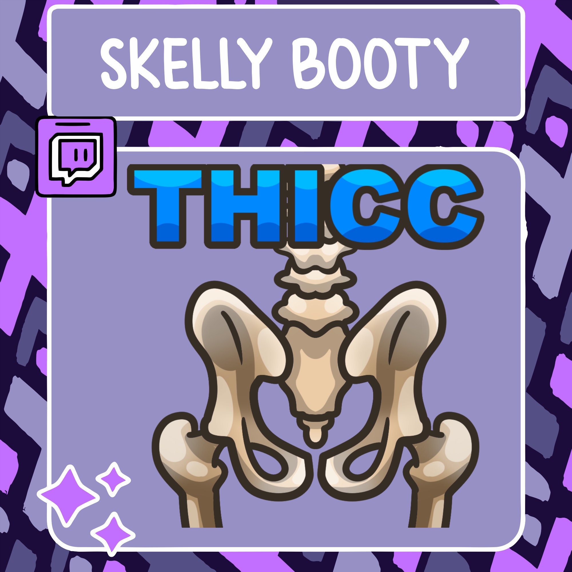 Skeleton Thicc Booty Emote Twitch Emote Youtube Emote | Etsy