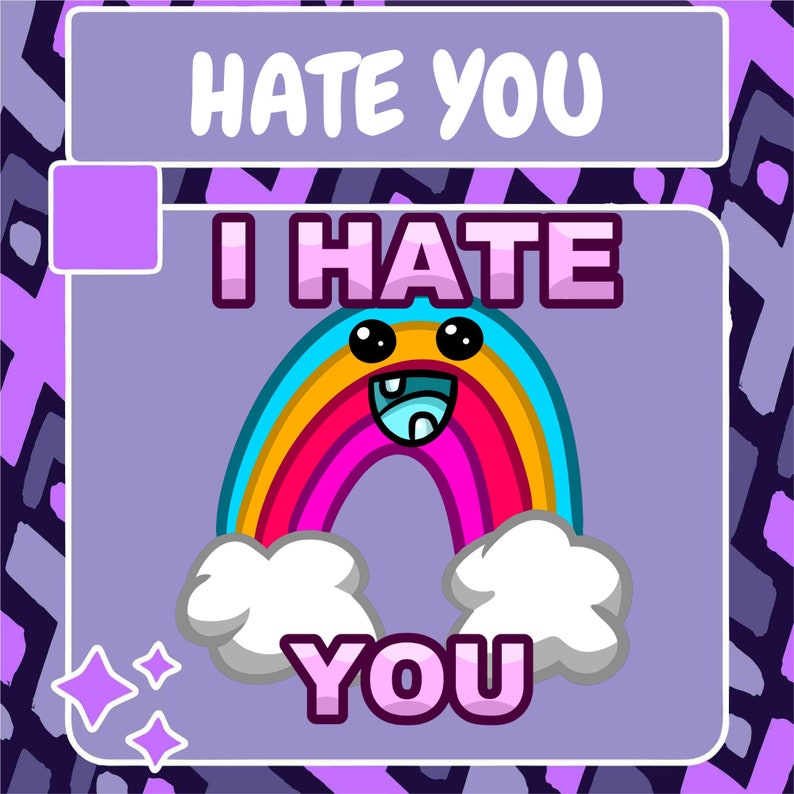 Hate You Rainbow Emote Twitch Emote Youtube Emote - Etsy