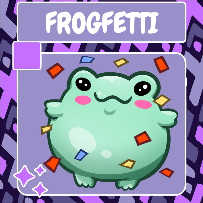 Frog Confetti Emote | Twitch Emote | Youtube Emote | Discord Emote ...