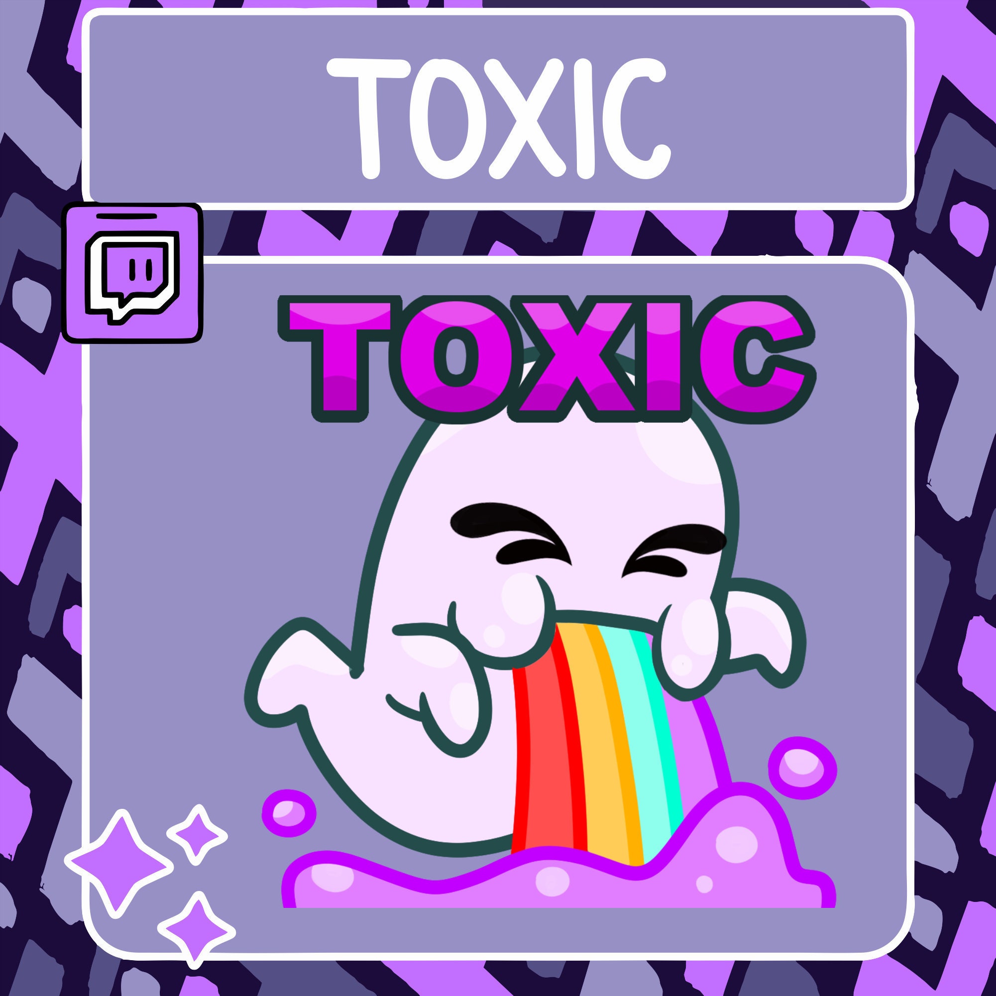 Rainbow Puke Toxic Emote | Twitch Emote | Youtube Emote | Discord Emote ...