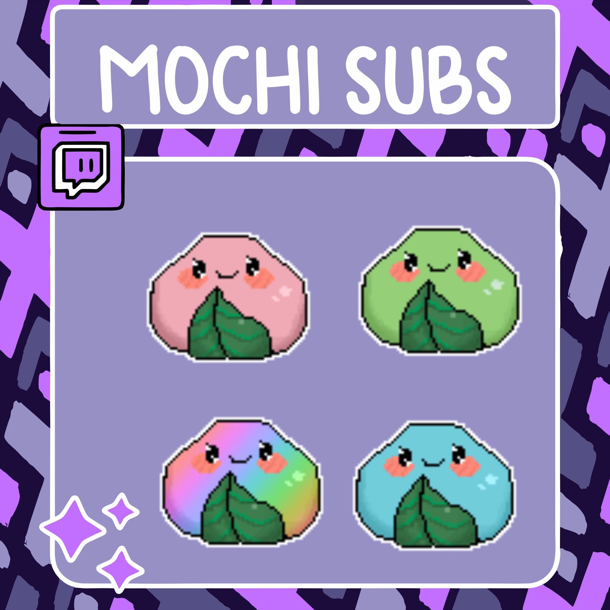Pixel Mochi Sub Badges | Twitch Emote | Youtube Emote | Discord Emote ...
