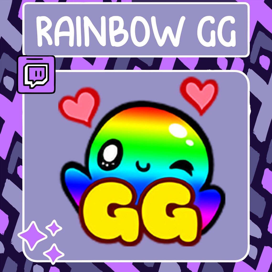 Rainbow GG Emote Twitch Emote Youtube Emote Discord - Etsy