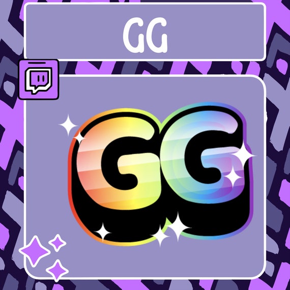 Rainbow GG Text Emote Twitch Emote Youtube Emote Discord - Etsy