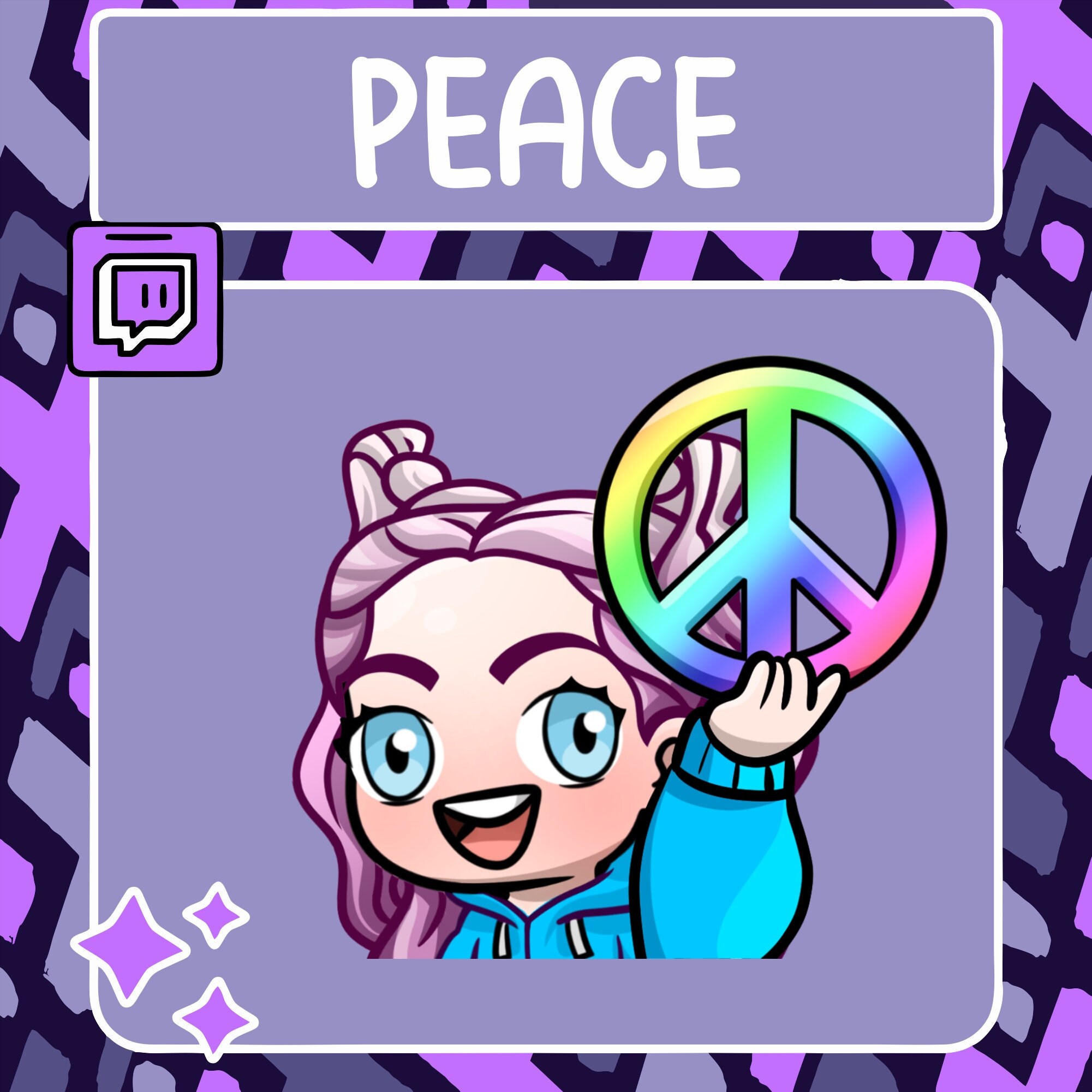 Rainbow Peace Sign Emote | Twitch Emote | Youtube Emote | Discord Emote ...