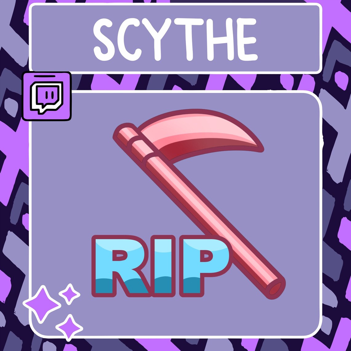 Scythe RIP Emote Twitch Emote Youtube Emote Discord Emote Community Emote Streamer Emote Pink ...