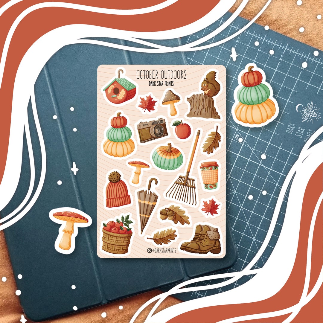 October Outdoors Sticker Sheet - for Planners, Journals, and Notebooks ...