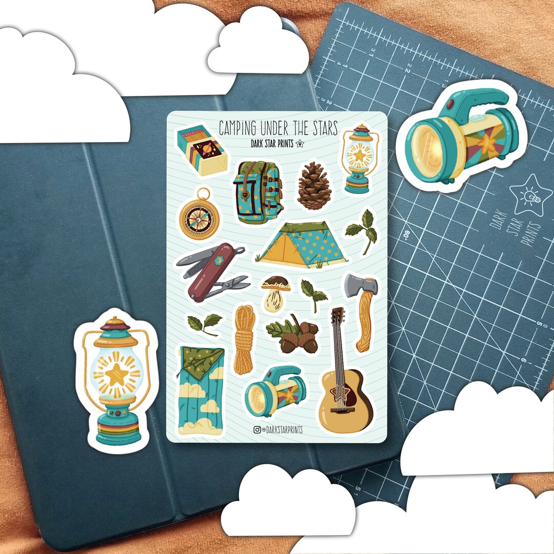 Camping Under the Stars Sticker Sheet for Planners - Etsy