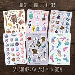 Dungeoneer's Pack Sticker Sheet for Planners and Journals, Dungeons and ...