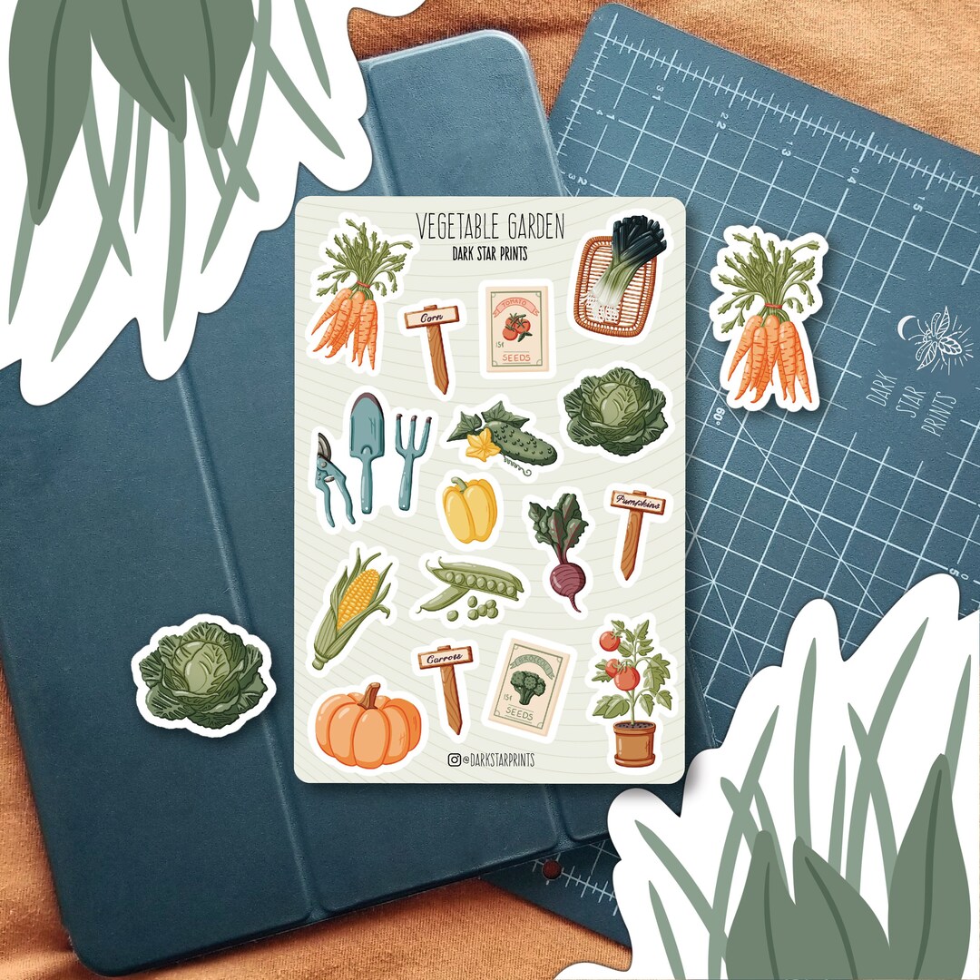 Vegetable Garden Sticker Sheet - for Planners, Journals, and Notebooks ...