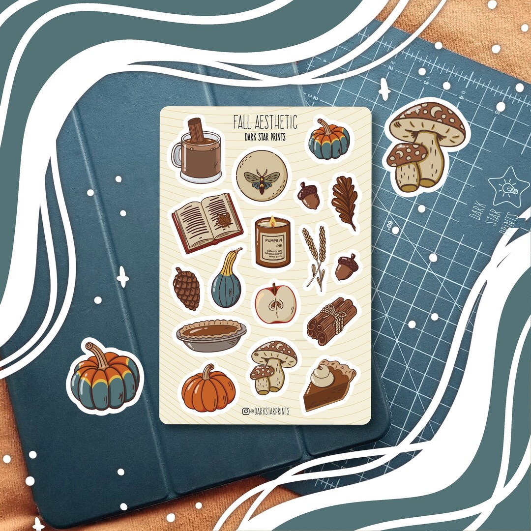 Fall Aesthetic Sticker Sheet - for Planners, Journals, and Notebooks ...