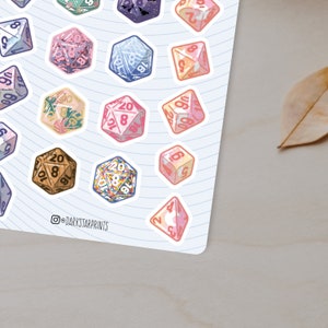 Tabletop Dice Sticker Sheet - for Planners, Journals, and Notebooks ...
