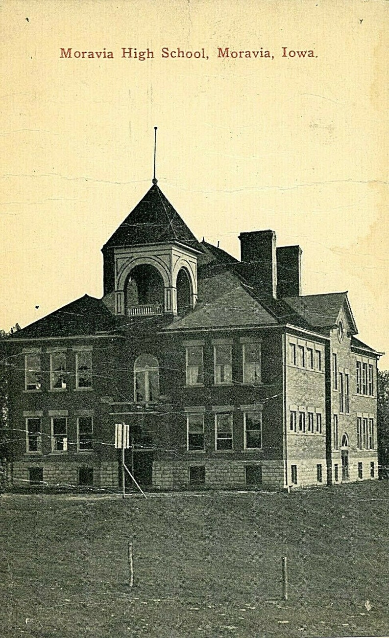 Postcard RPPC Moravia High School in Moravia, IA S7 - Etsy