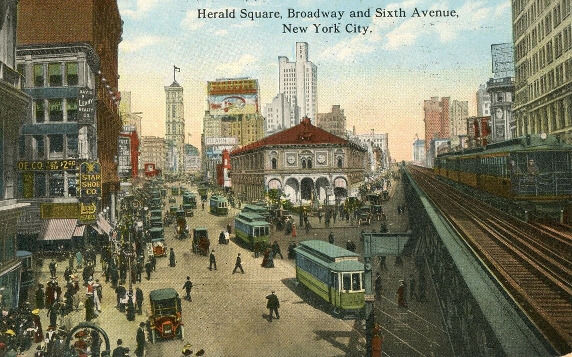 Postcard Early View of Herald Square, Broadway & Sixth Ave. , New York ...