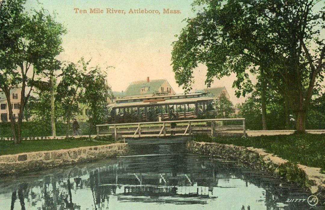 Postcard Early View of Ten Mile River, Attleboro, MA. L8 - Etsy