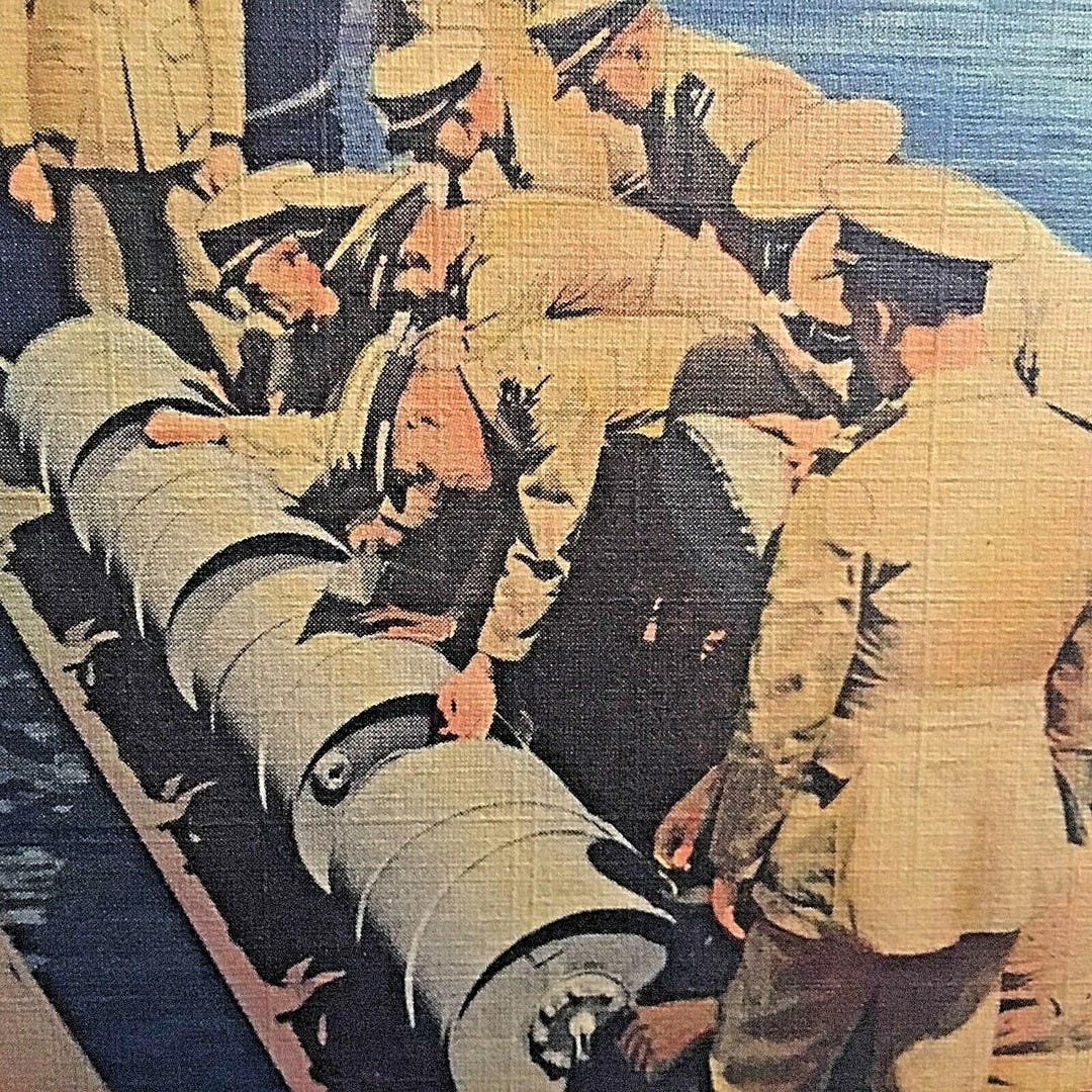Postcard Torpedo Boat Crew Prepares Depth Charges for Anti-submarine ...