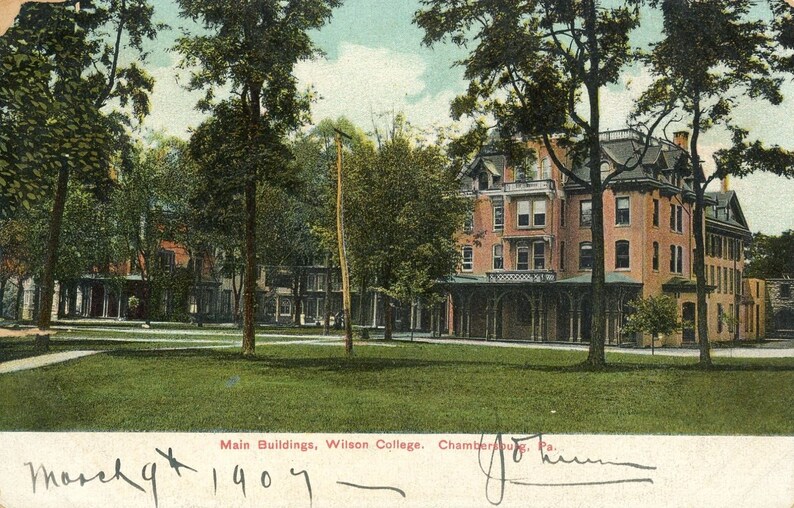 Postcard Antique View of Main Building, Wilson College, Chambersburg ...