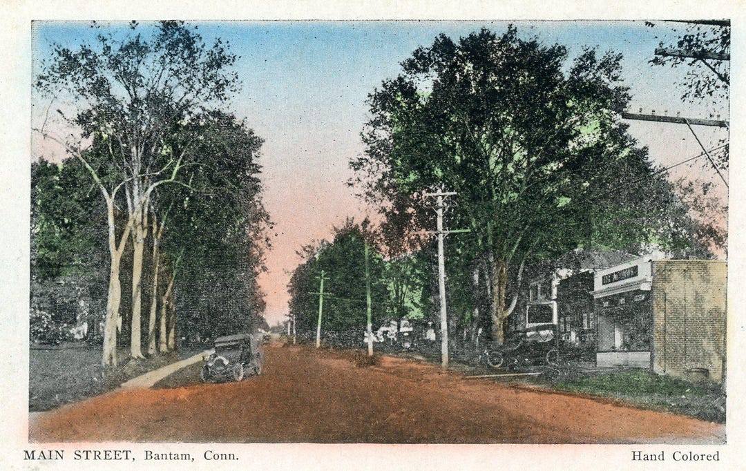 Postcard Early Hand Tinted View of Main Street in Bantam, CT. Y2 - Etsy