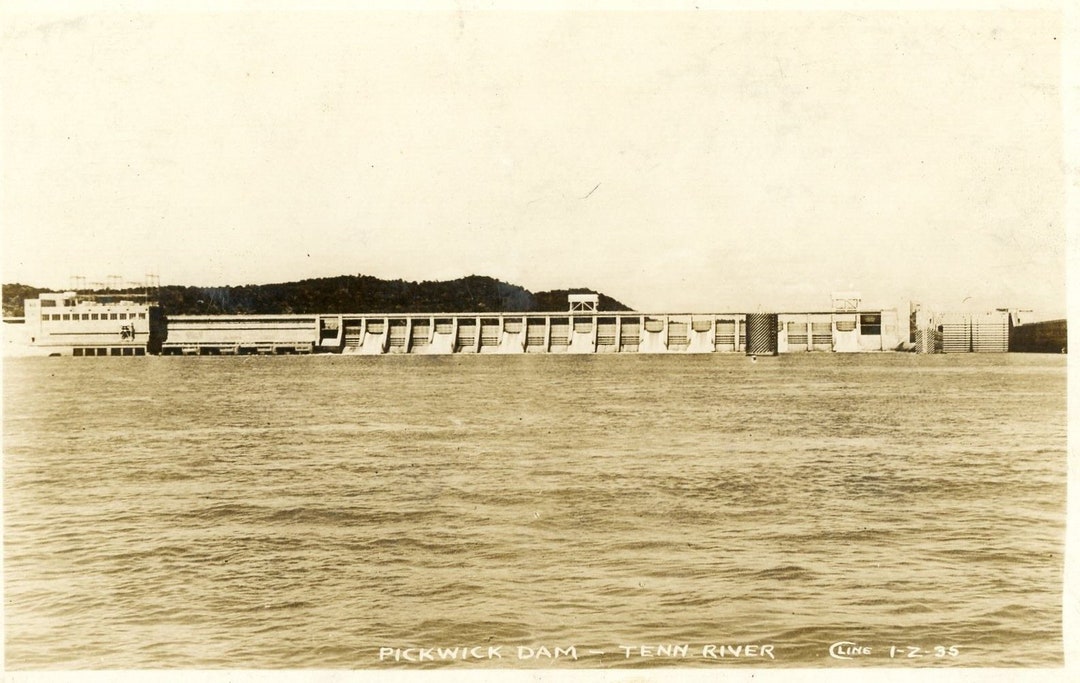 Postcard RPPC View of Pickwick Dam on Tennessee River, TN. Aa6 - Etsy