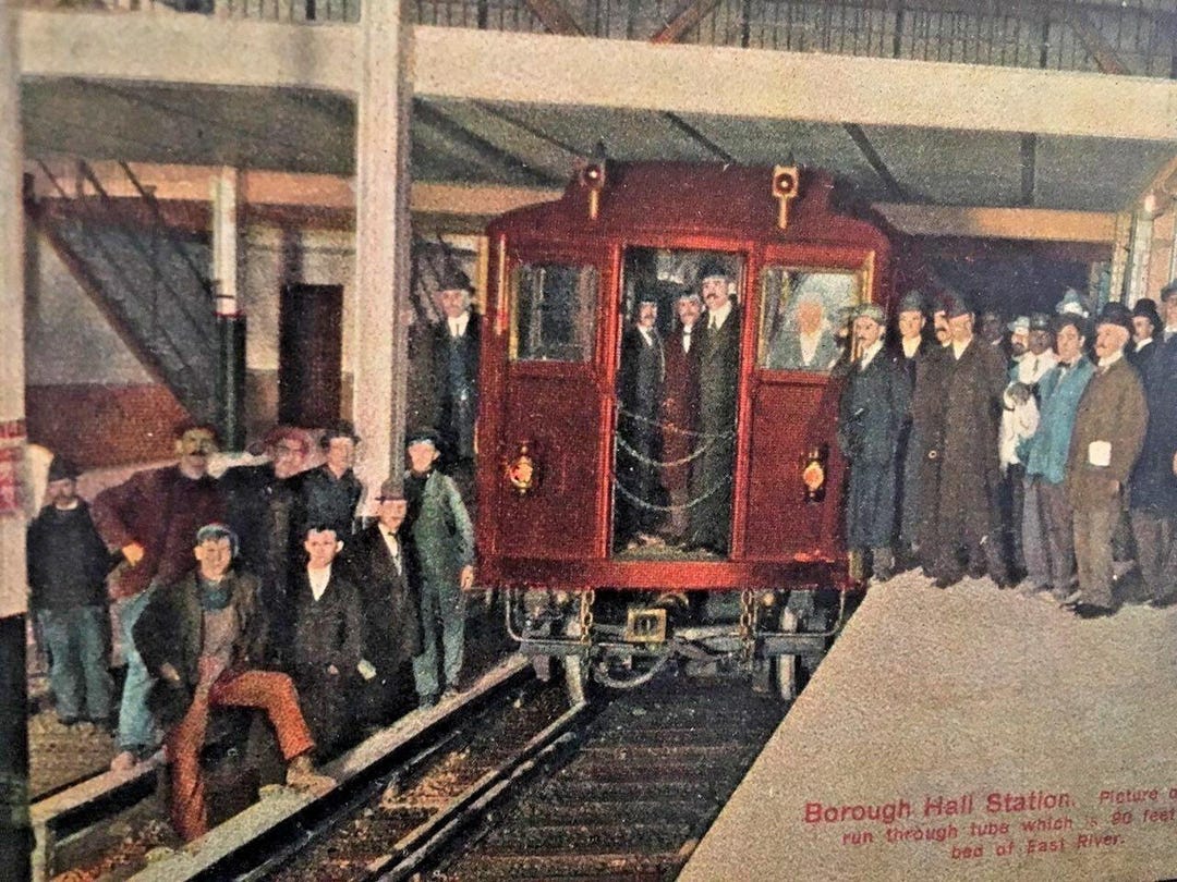 Postcard Hand Tinted Borough Hall Station, Under East River, NY. X2 - Etsy