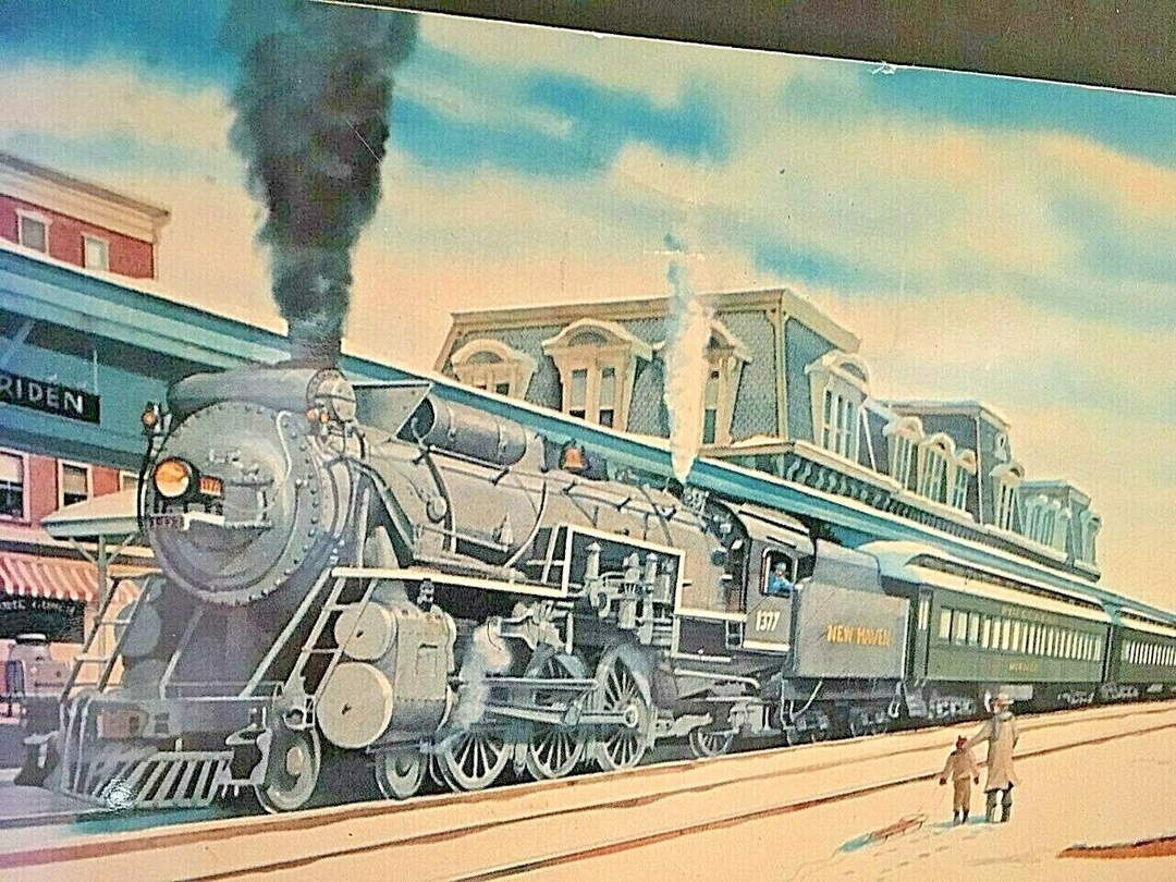 Postcard Valley Railroad Meridian,ct , Painting Reprint ,artist Steven ...