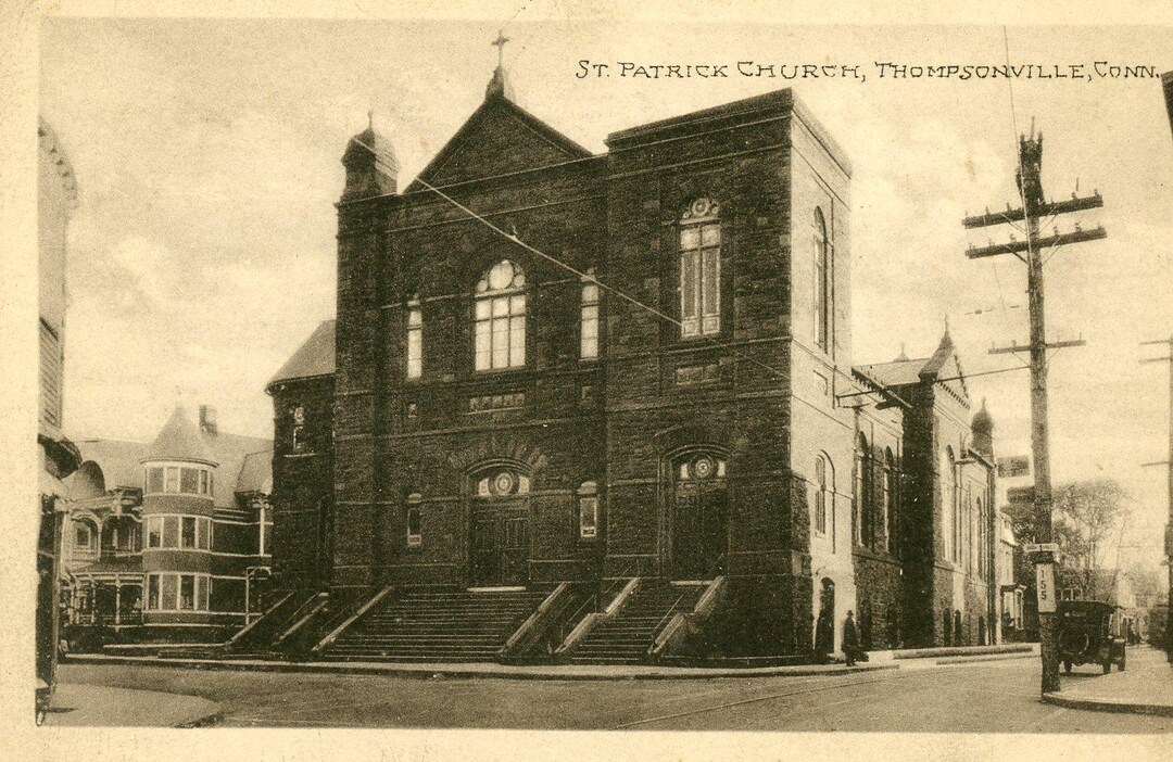 Postcard Early View of St. Patrick Church in Thompsonville, CT. Z4 - Etsy