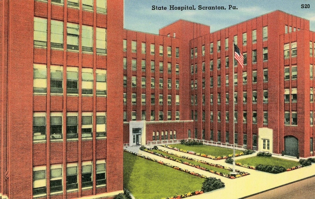 Postcard Early View of State Hospital in Scranton, PA. L1 - Etsy