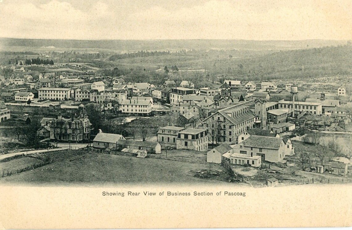 Postcard Antique Aerial View of Business Section in Pascoag, RI. Aa6 - Etsy