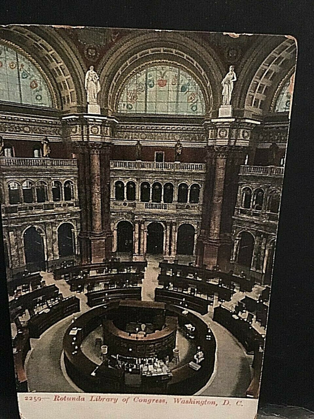 Postcard Antique View of Rotunda Library of Congress, Washington DC. T4 ...
