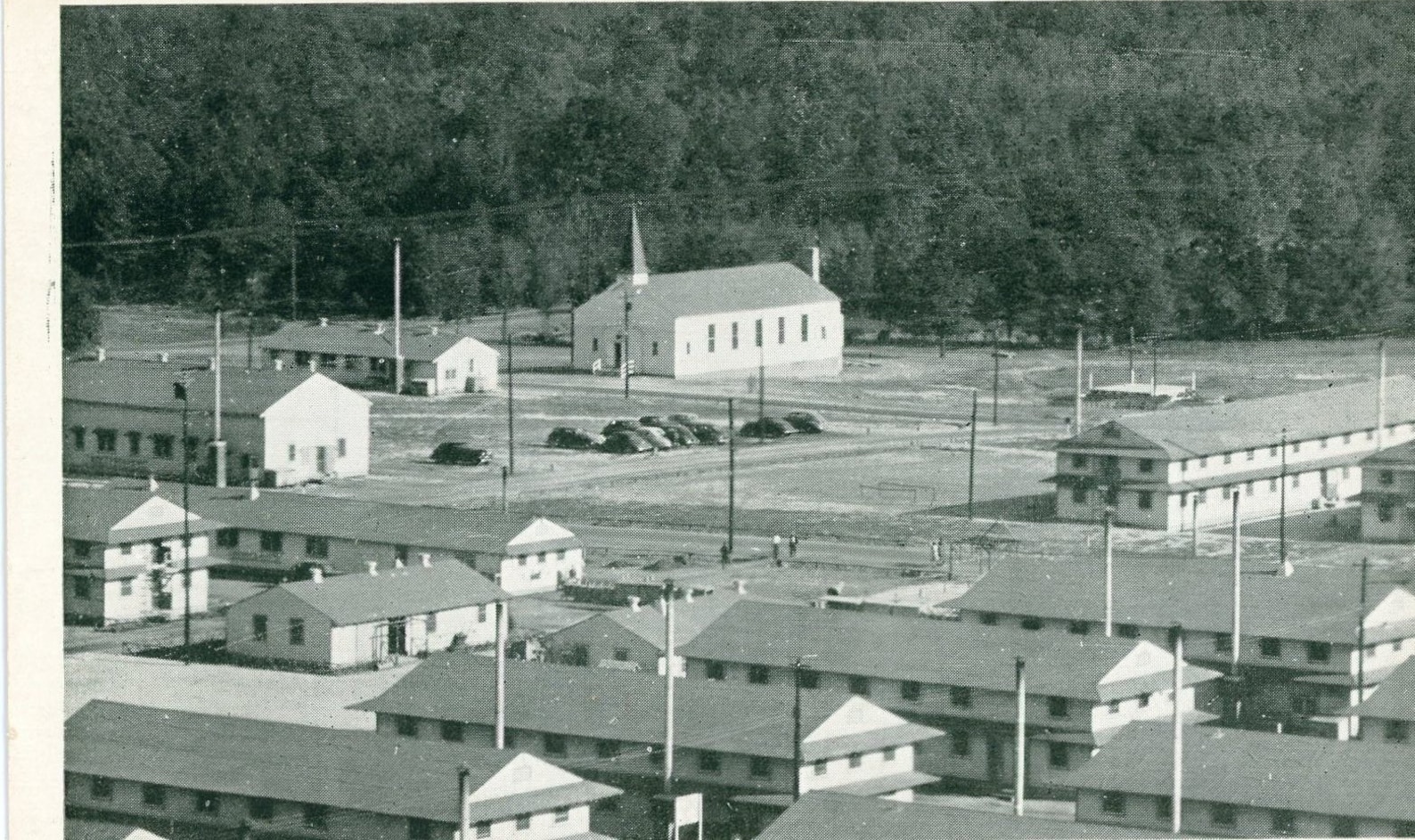 Postcard Early View of Chapel Surrounded by Barracks at Fort Lee, VA ...