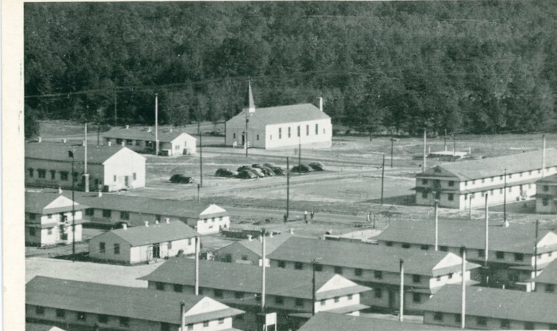 Postcard Early View of Chapel Surrounded by Barracks at Fort Lee, VA ...