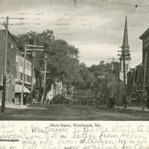 Postcard Antique Street View in Westbrook, MA. Z1 - Etsy